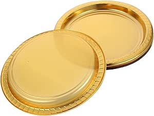 Amazon.co.jp: KJHBV 20 Pcs Disposable Snack Trays Dessert Storage Holder Round Leaf Charger ...