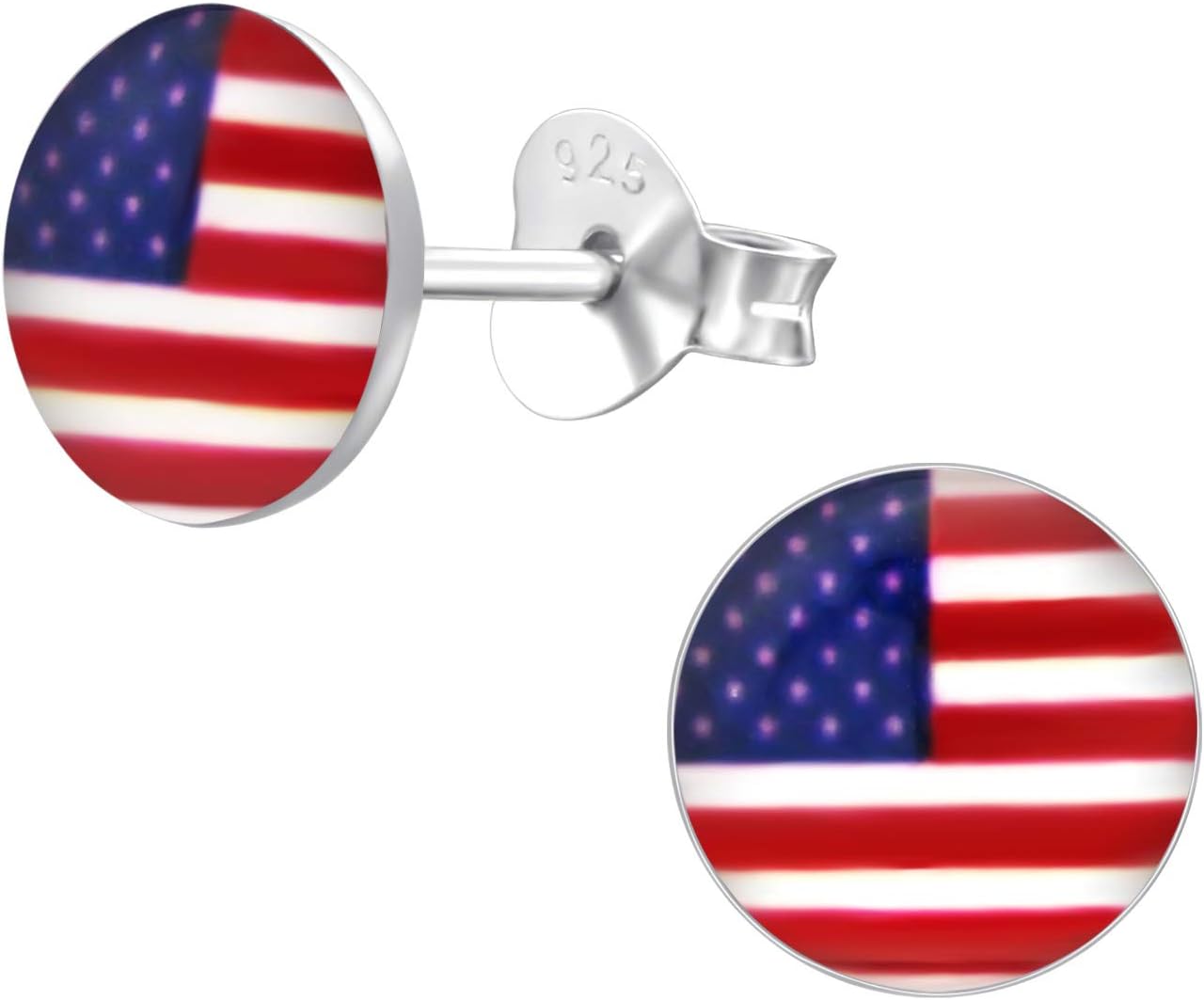 Amazon.com: USA Flag Stud Earrings. Stars and Stripes US Flag Ear Studs ...