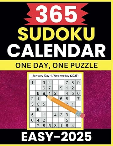 365 Sudoku Calendar 2025: Easy Puzzles for Every Day – Large Print ...