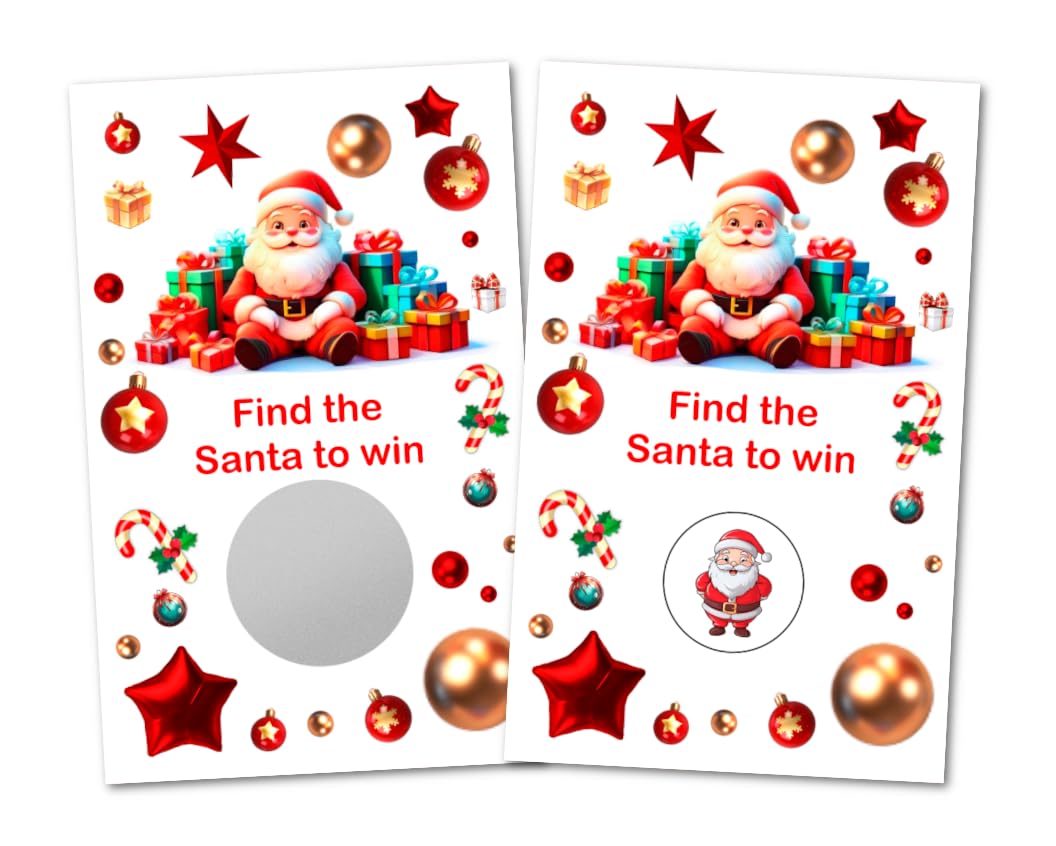 Amazon.com: Santas Christmas Party Game Scratch Off, Find The Santa ...
