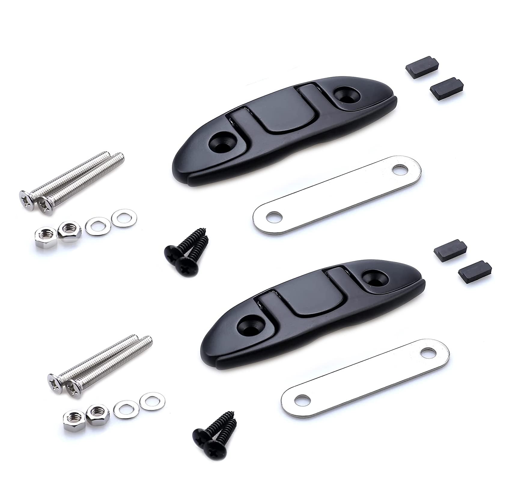 Snapklik.com : Boat Cleats Folding Black Flip Up Cleat Dock Stainless ...