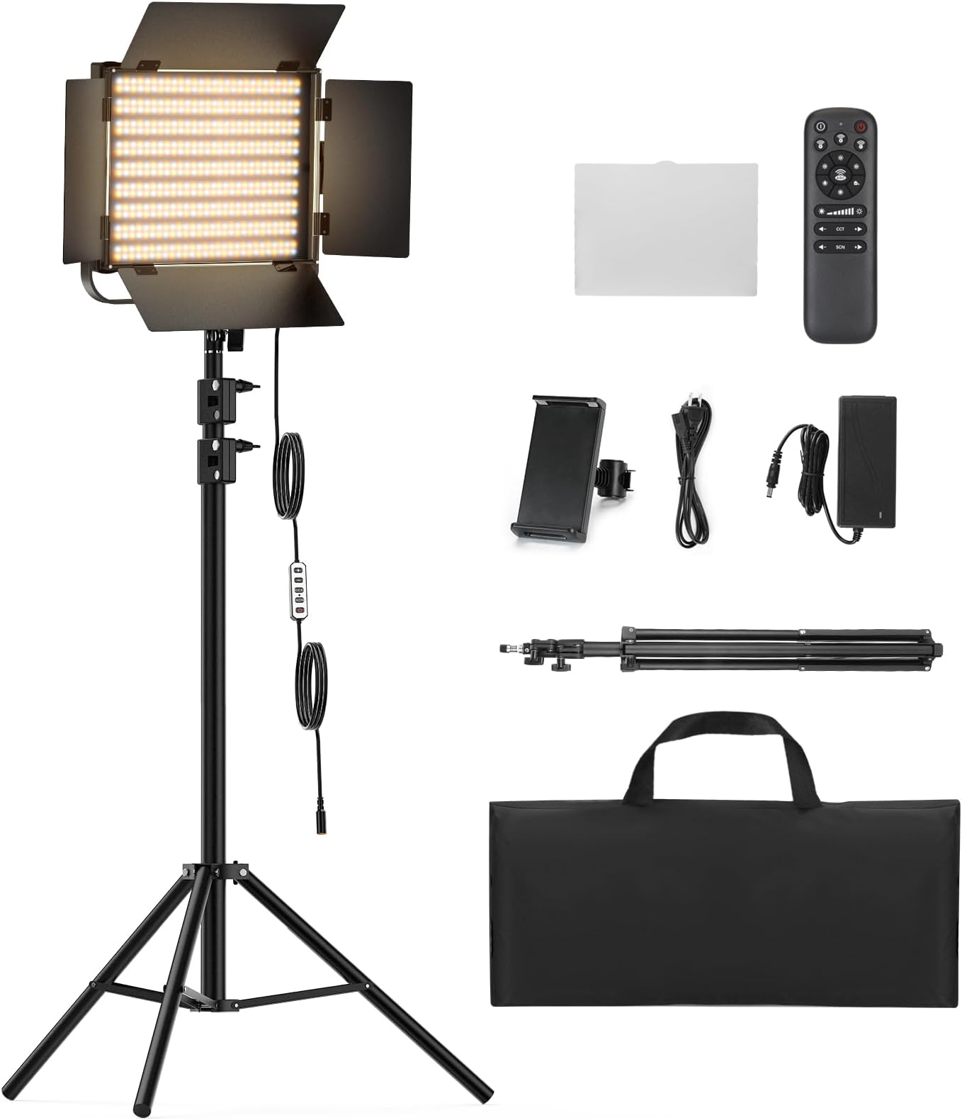RGB Photography Video Lighting Kit, 50W Bi-Color Energy-Saving LED ...