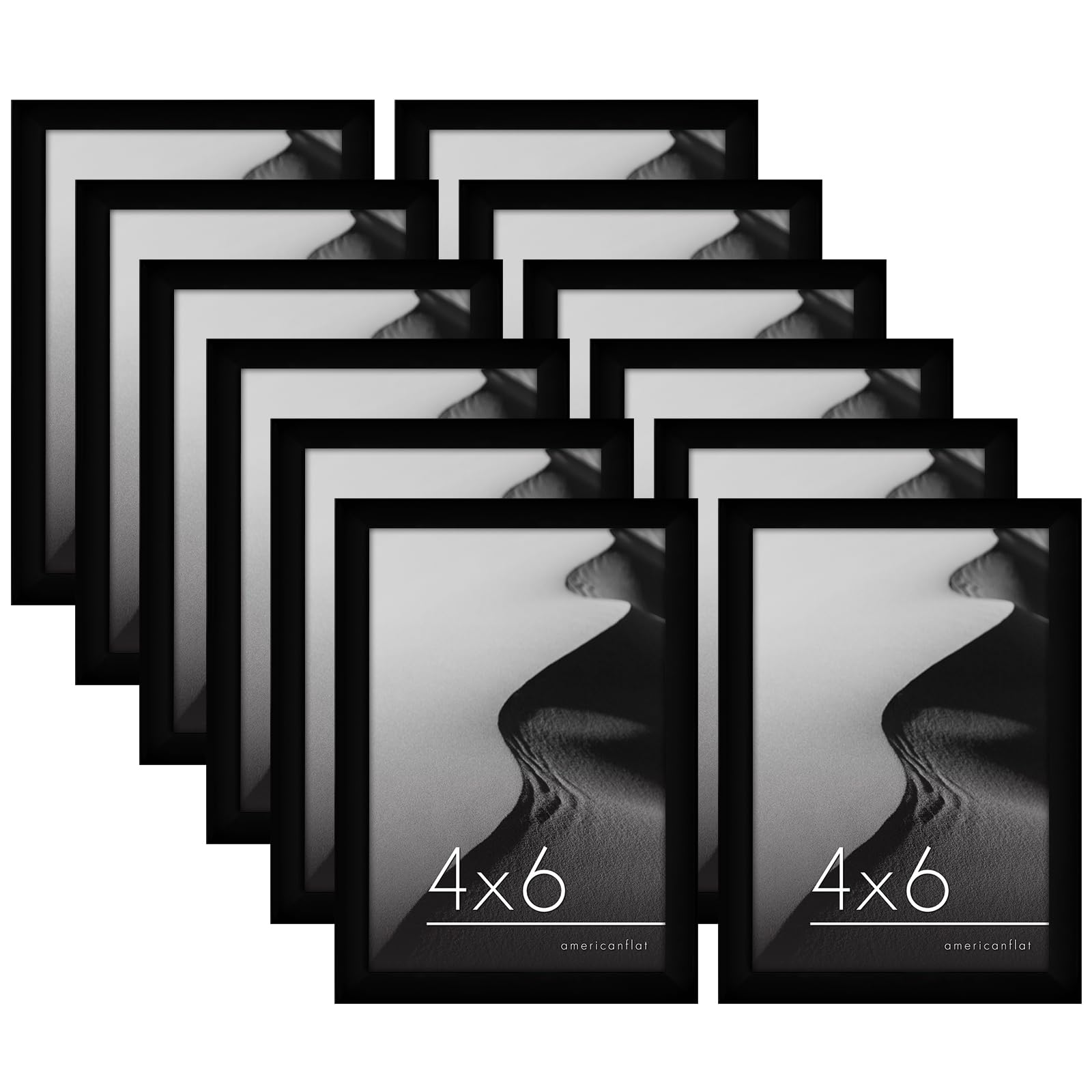 Americanflat 6x4 Photo Frames in Black - Set of 12 - Gallery Wall ...