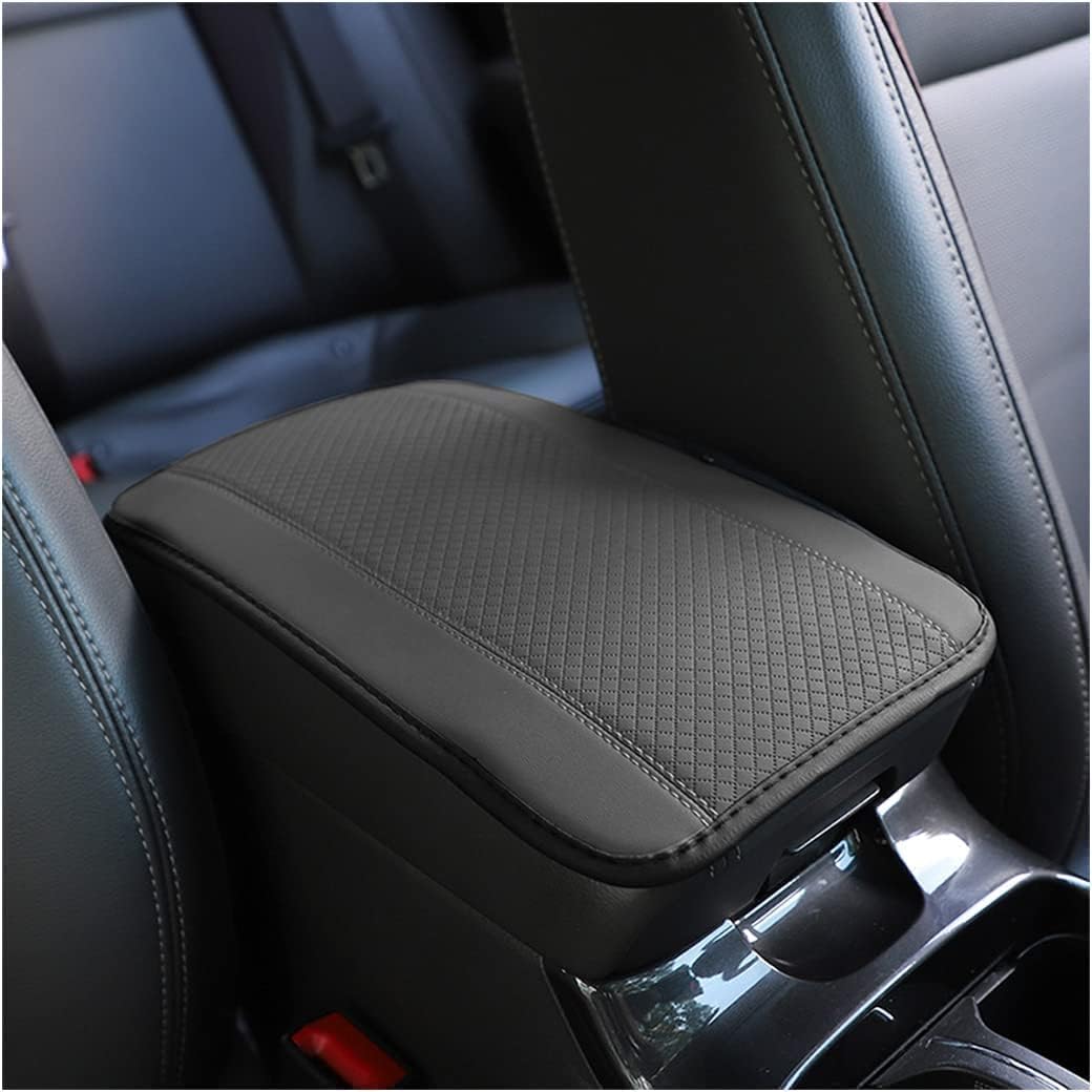 Car Armrest Storage Box Mat, Fiber Leather Car Center Console Cover ...
