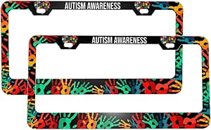 Amazon.com: Autism Awareness License Plate Frame Universal Car Tags ...
