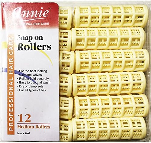 Amazon.com : Annie .75 inch Snap On Rollers 12 Pack (Yellow) : Hair ...