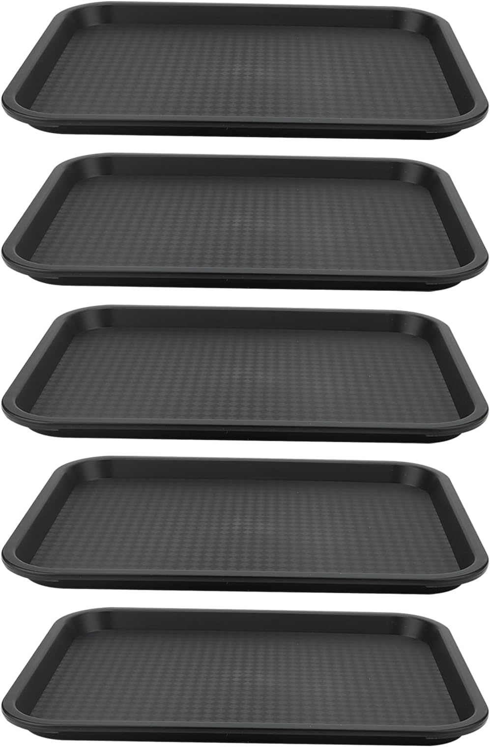 Annkky Plastic Food Trays for Serving, Set of 6 Black Restaurant Trays ...