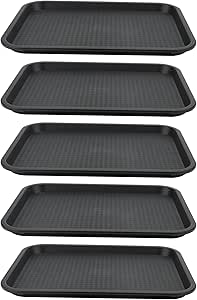 LEXININ 5 PCS Plastic Fast Food Trays, 35 x 27cm Rectangular Food Trays ...
