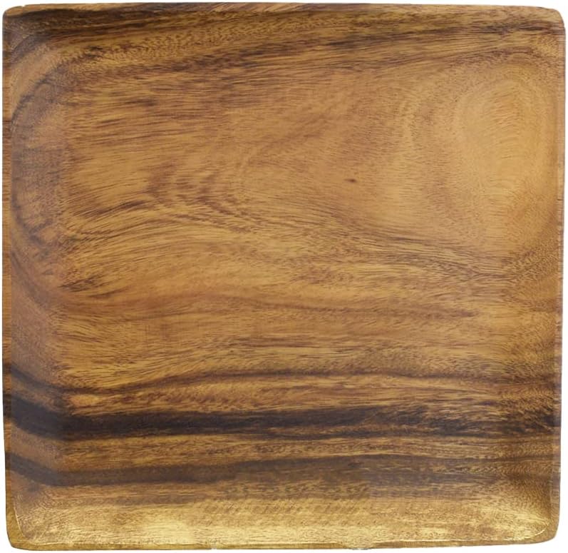 Amazon.com | PACIFIC MERCHANTS Acaciaware Acacia Wood Square Plate, Set ...
