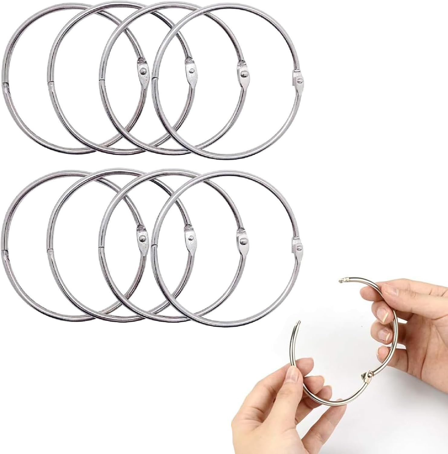 Amazon.com : Loose Leaf Metal Binder Rings, 3 Inch, 10 Pack, 75 mm ...