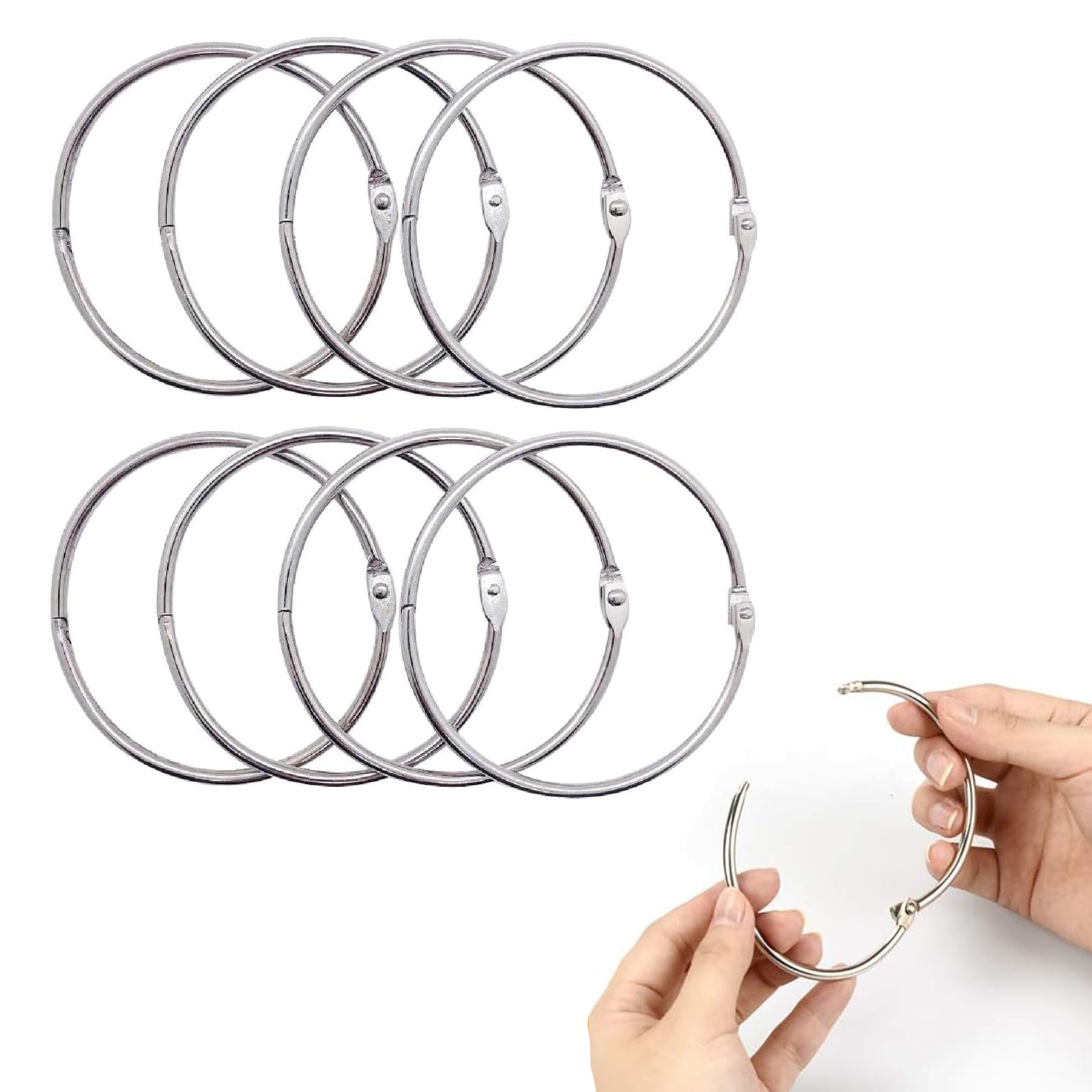 Amazon.com : Loose Leaf Metal Binder Rings, 3 Inch, 10 Pack, 75 mm ...