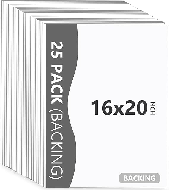 Amazon.com: Somime 25 Pack Backing Boards Only - 16x20 Uncut White ...