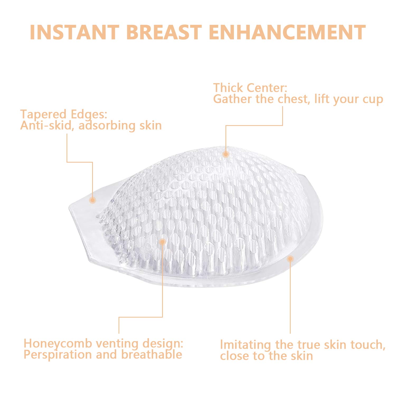 Snapklik.com : Queensecret Breathable Silicone Bra Inserts,Honeycomb ...