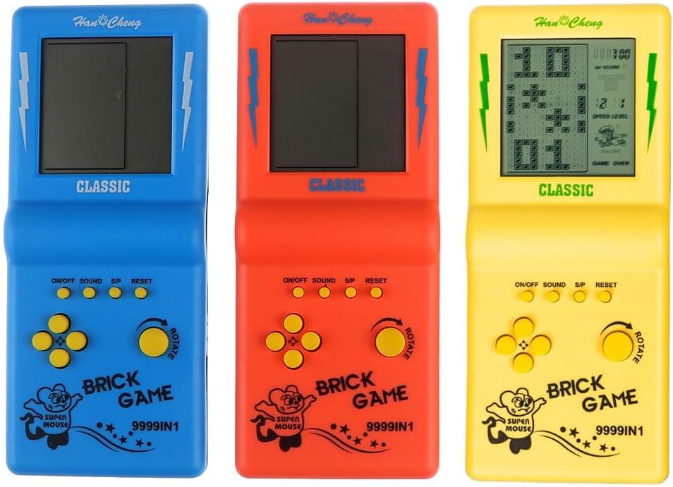 Bukela 3 Pcs Brick Game Console Large Screen Handheld Games Electronic ...