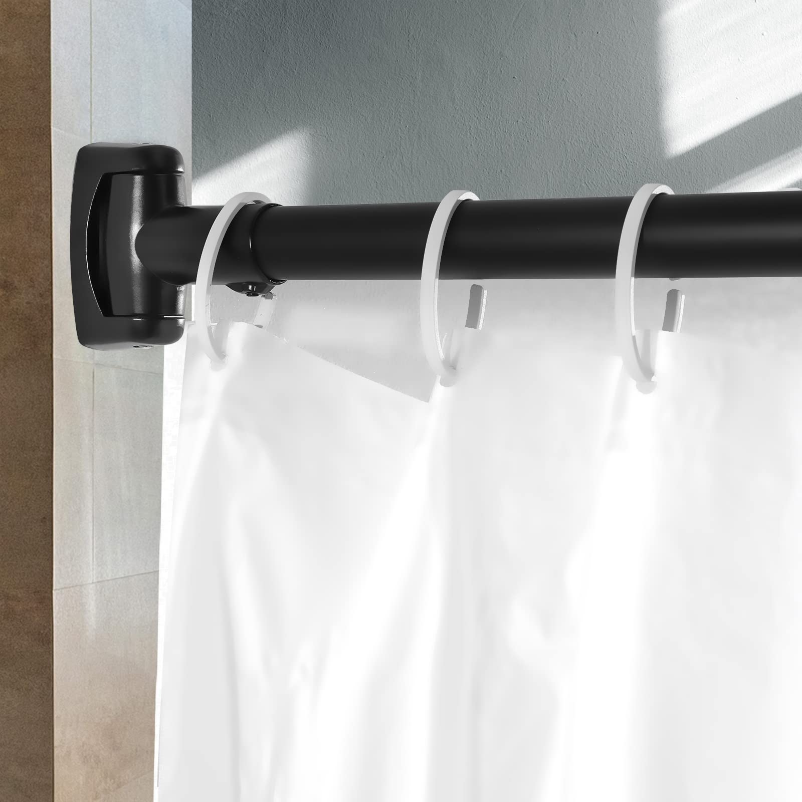 Snapklik.com : 2 Pack Curved Shower Curtain Rod, 42-74 Inches Extra ...