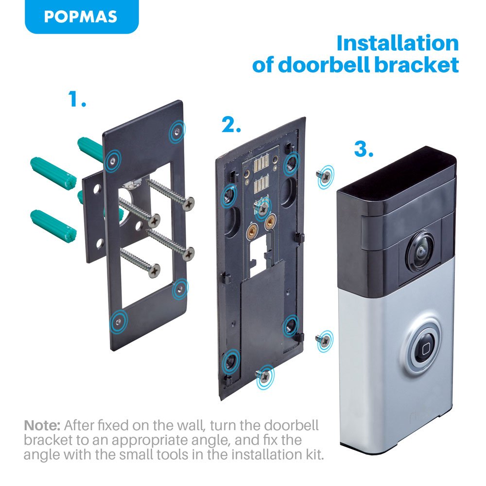 POPMAS Adjustable (-45 to +45 Degree) Metal Angle Mount Adapter ...