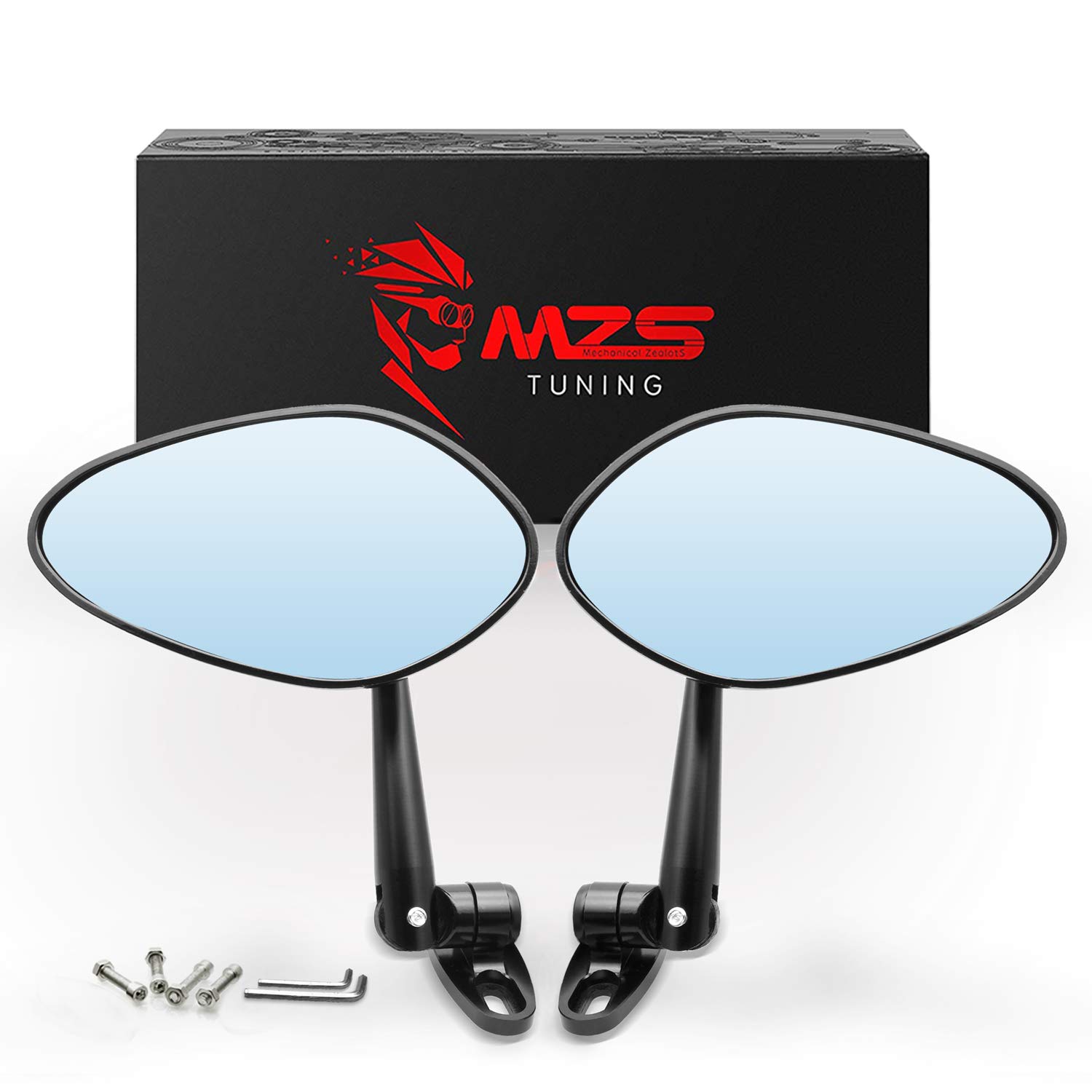MZS Racing Motorcycle Mirrors | Side Rear View Fairing Mirror 360 ...