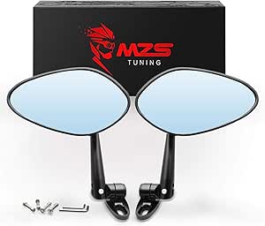 Amazon.com: MZS Racing Motorcycle Mirrors, Foldable Wing Motorbike Rear ...