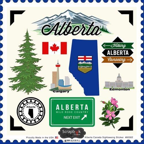 Amazon.com: Alberta Canada Sightseeing Scrapbook Stickers (60562 ...