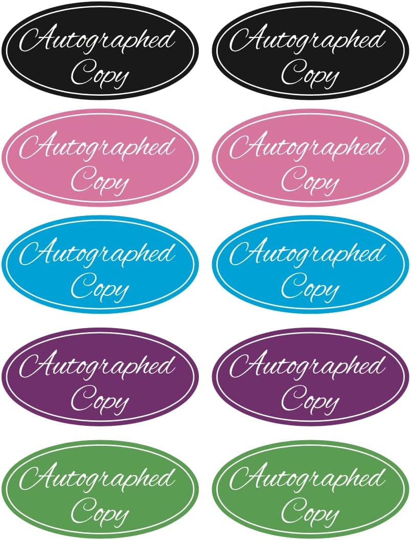 Amazon.com : 1x2 inch 300PCS Autographed Sticker Autographed by The ...