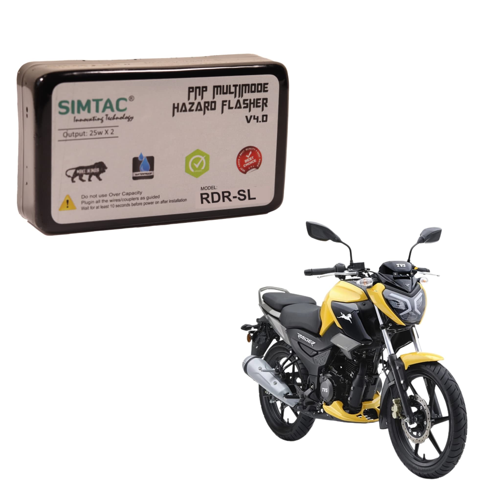 SIMTAC SWITCHLESS PNP Hazard Flasher for TVS Raider 125 (RDR-SL ...
