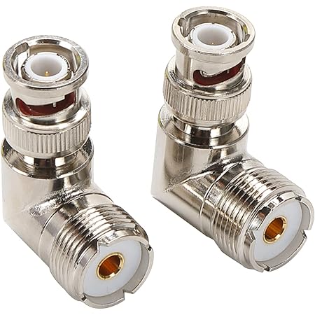Amazon.com: Right Angle BNC to SO-239 Adapter, 2-Pack UHF Female to BNC Male Coax Connector ...