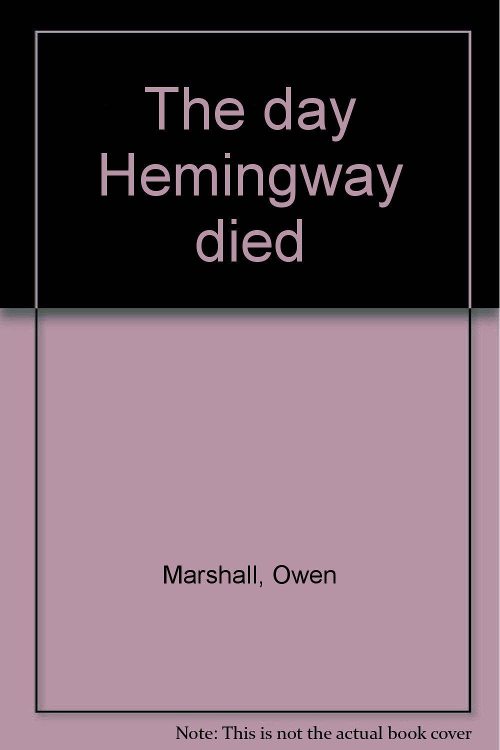 Amazon.com: The day Hemingway died: 9780868680699: Owen Marshall