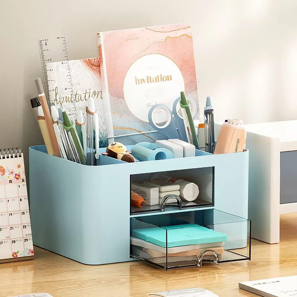 Wlevzzor Creative & Simple Desk Organiser, 7 Grids, Plastic Table ...
