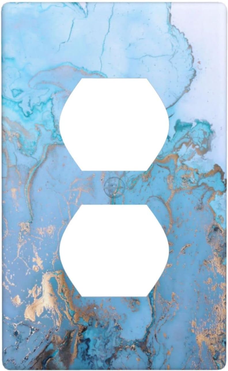 Light Wall Plate,Blue Gold Marble Pattern Decorative Switch Plate Cover ...