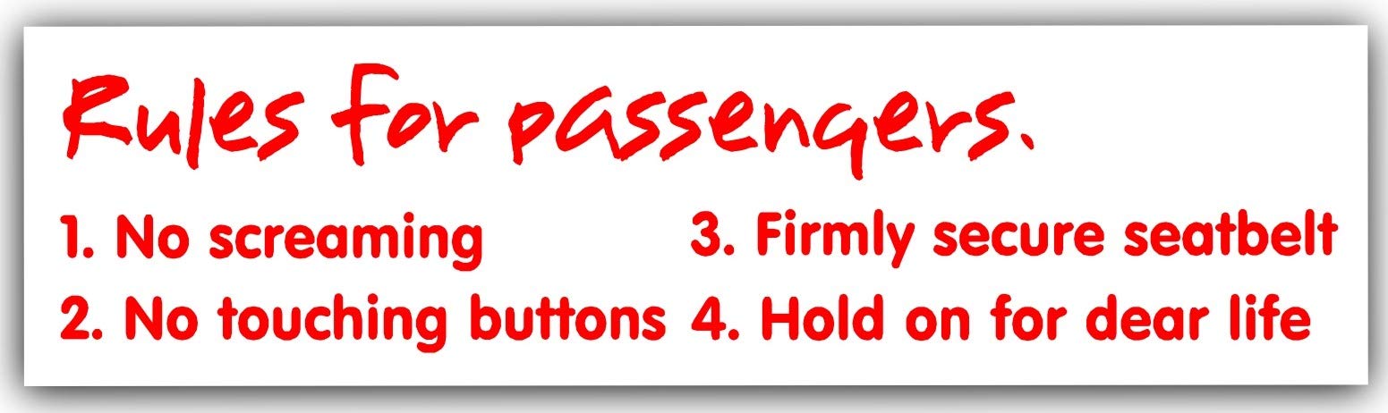 Buy Platinum Place1 x Rules For Passengers-150mm x 50mm-Red onto White ...