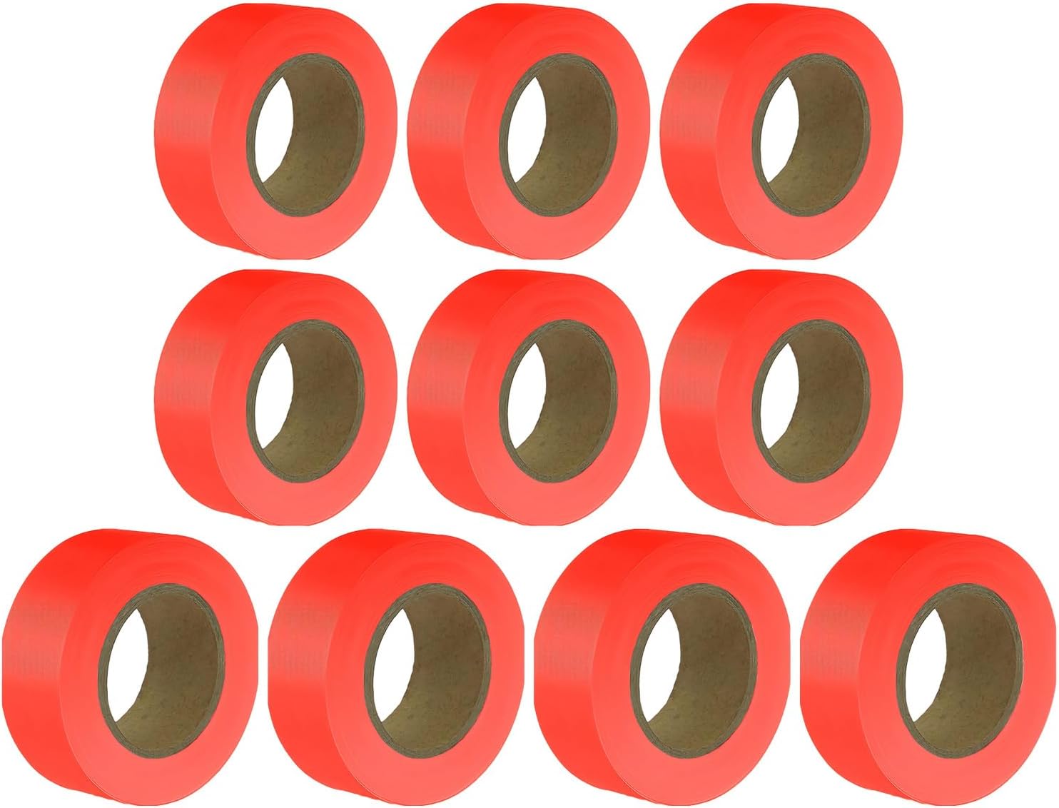 JIZHGRAD Orange Flagging Tape 10 Pack,Surveyors Tape,1" × 1500' Survey ...