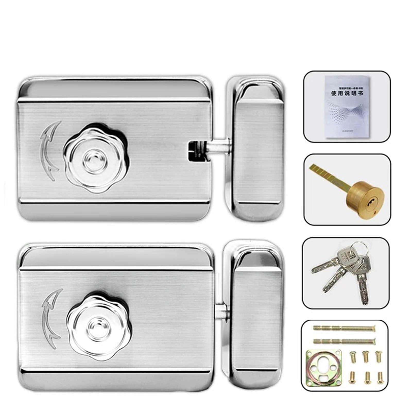 DC12V Metal Electric Lock Gate Lock Access Control Electronic ...