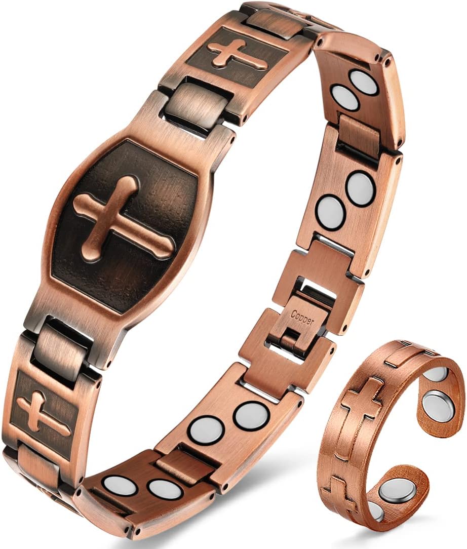 Amazon.com: Cigmag Copper Bracelet for Men Double Row Ultra Strength ...