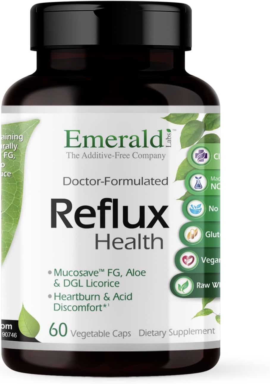 Amazon.com: EMERALD LABS Reflux Health - Indigestion & Heartburn Relief ...