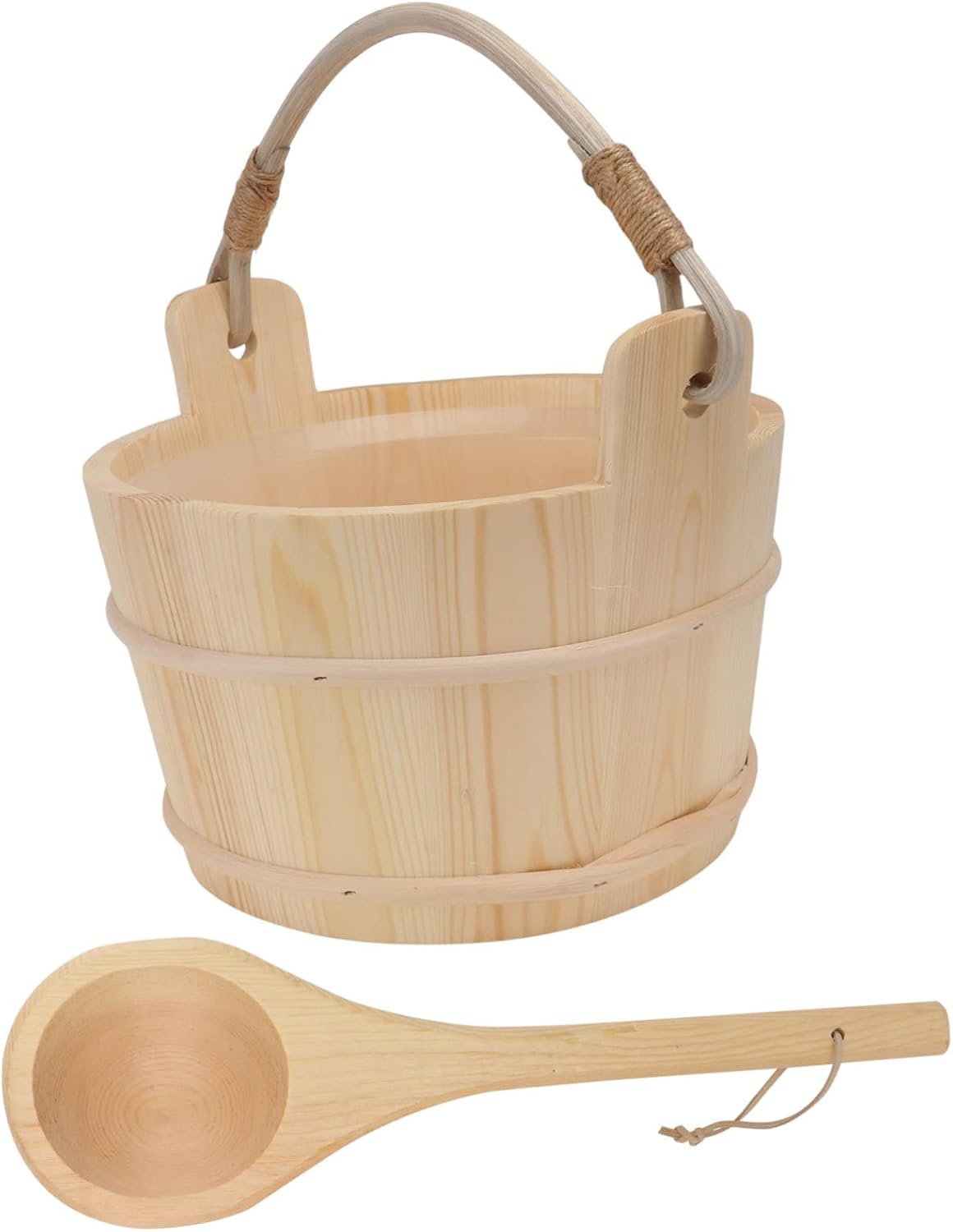Amazon.com : HAKIDZEL 1set Classic Wooden Sauna Bucket Set Ladle ...