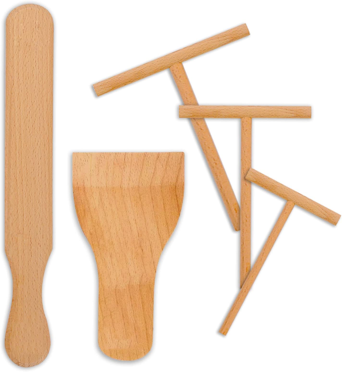 Amazon.com: Wooden Crepe Spatula and spreaders Wooden Spatula Set ...