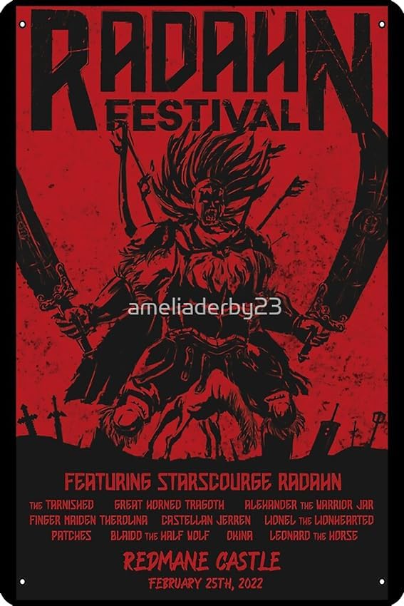 Amazon.com : Radahn Festival Poster 8 x 12 Inch Funny Metal Tin Sign ...