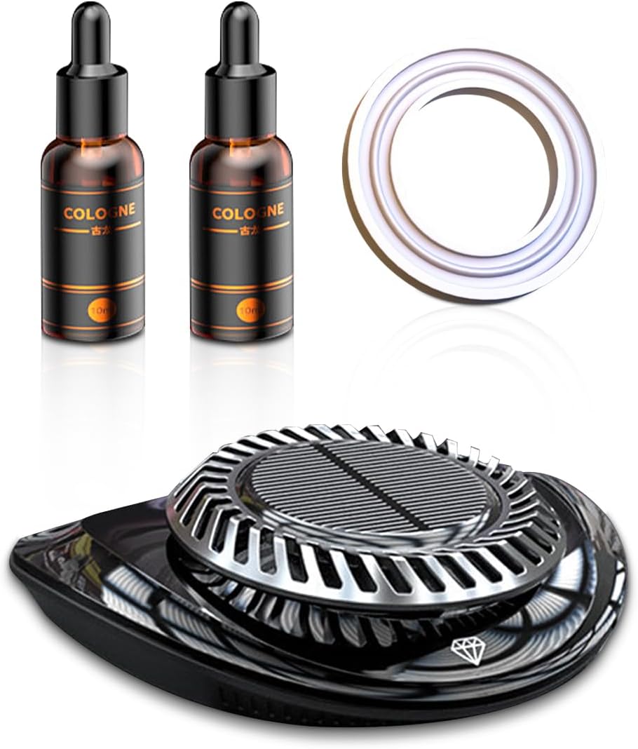 Amazon.co.jp: RaKuLife ソーラー回転式車用芳香剤 アロマディフューザー車 ソーラー駆動 セラミックス製リング 真空メッキ 車アクセサリー 無害天然香料 消臭 無音 充電 ...