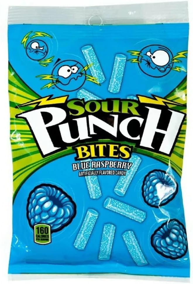 Amazon.com : Sour Punch Bites, Sweet Chewy Candy, Blue Raspberry ...