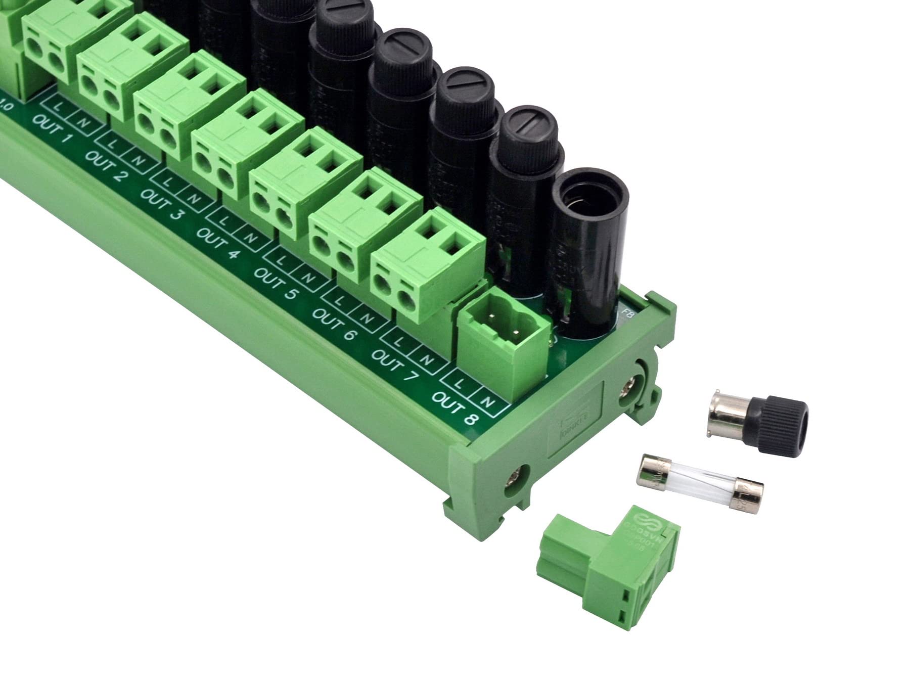 Snapklik.com : DIN Rail Mount AC 24-250V 8 Channel Pluggable Top Wiring ...