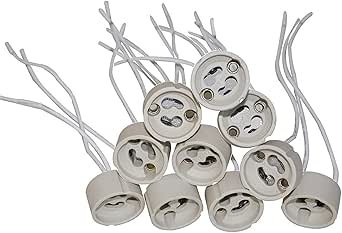 2/5/10pcs Ceramic GU10 MR16 MR11 GU5.3 G4 Lamp Holder Socket Base Adapter Extension Wire ...