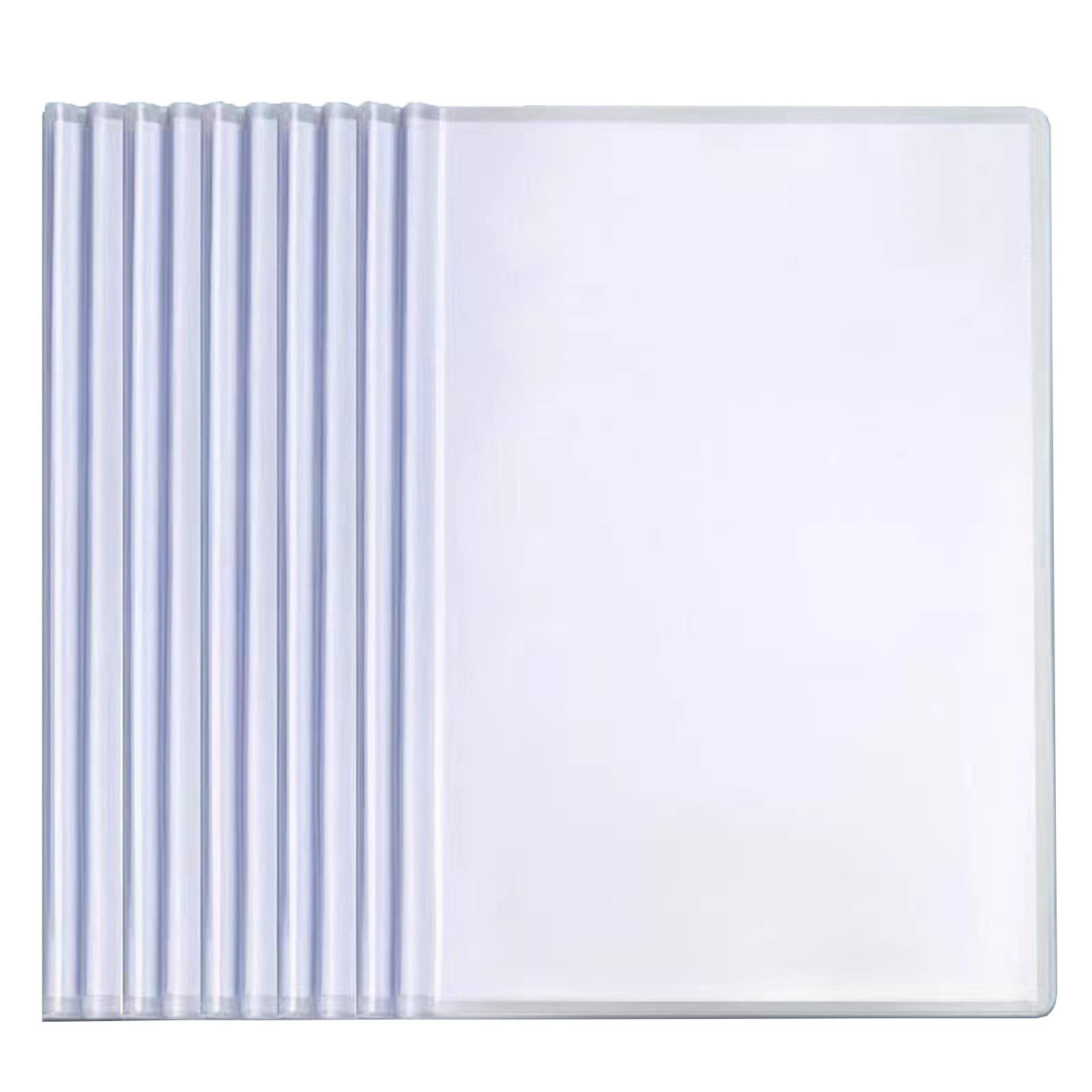 Plastic File Folder, 10 Pack A4 Size Sliding Bar Clear Report Covers ...