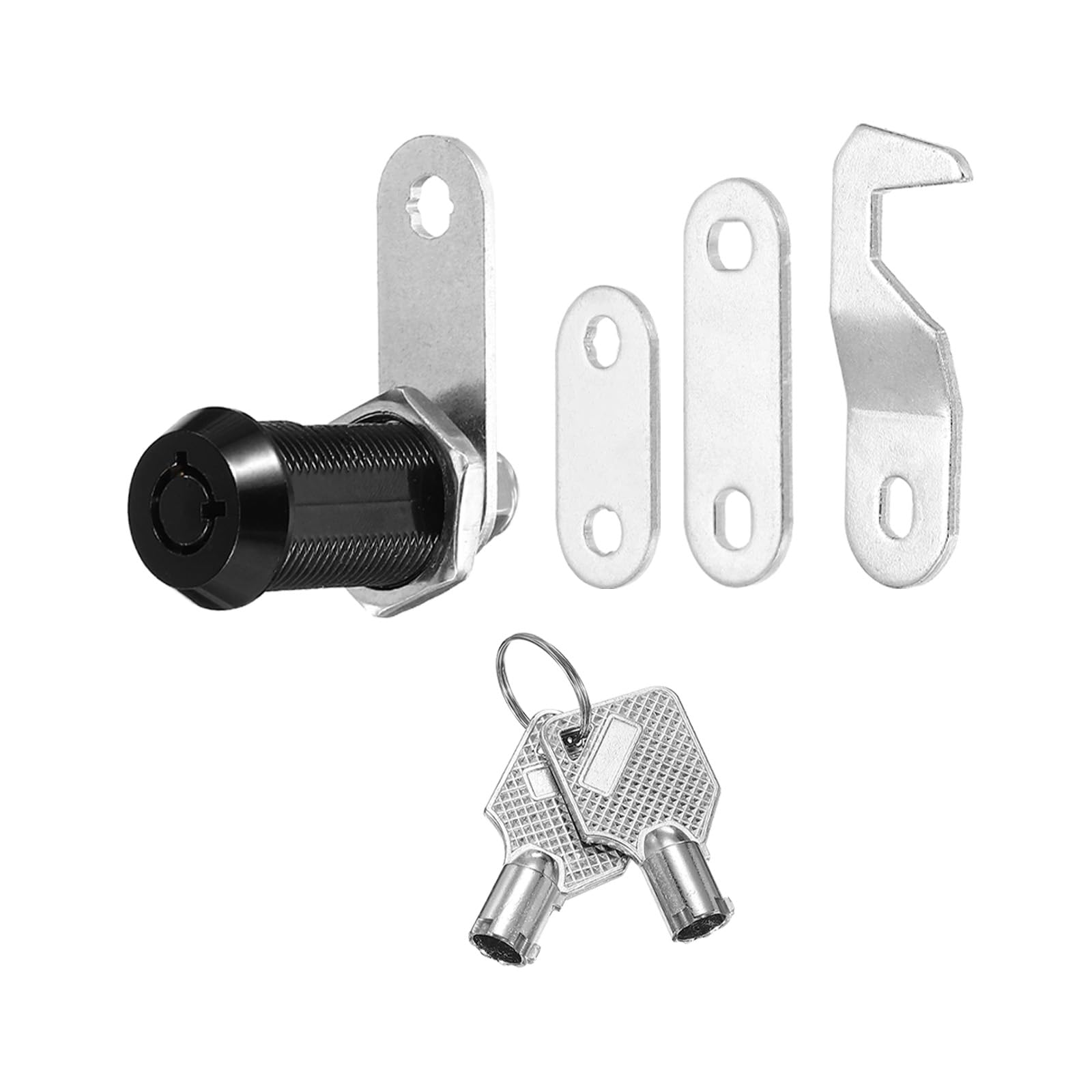 PATIKIL 1-1/8 Inch Black Cabinet Locks with Silver Keys, 1 Pack Zinc ...