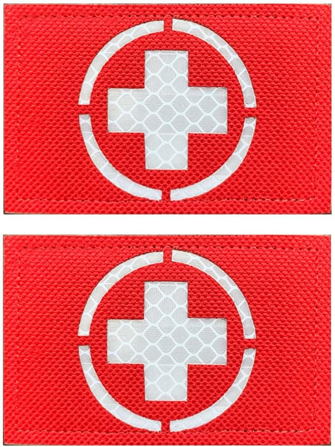 Amazon.com: Antrix 2 Pcs Medic Cross IR Infrared Reflective First Aid Patches EMT EMS Paramedics ...