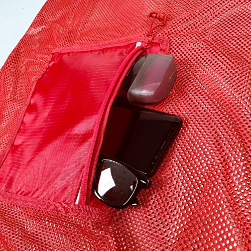 Fitdom Large Mesh Swim Drawstring Sling Bag. Best for Swimming, Gym & Beach