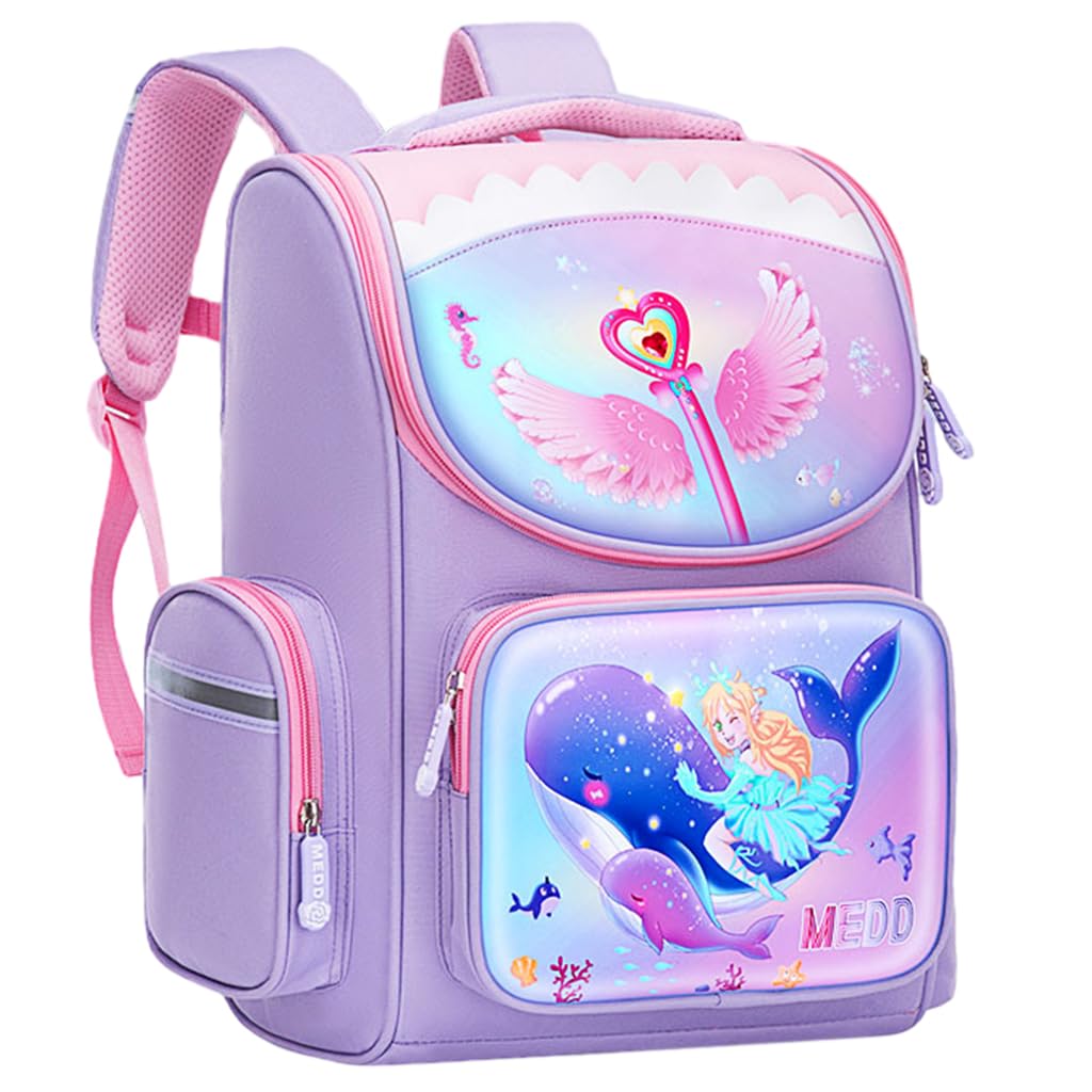 Buy PALAY® School Backpack for Girls, Mermaid Cartoon School Backpack ...