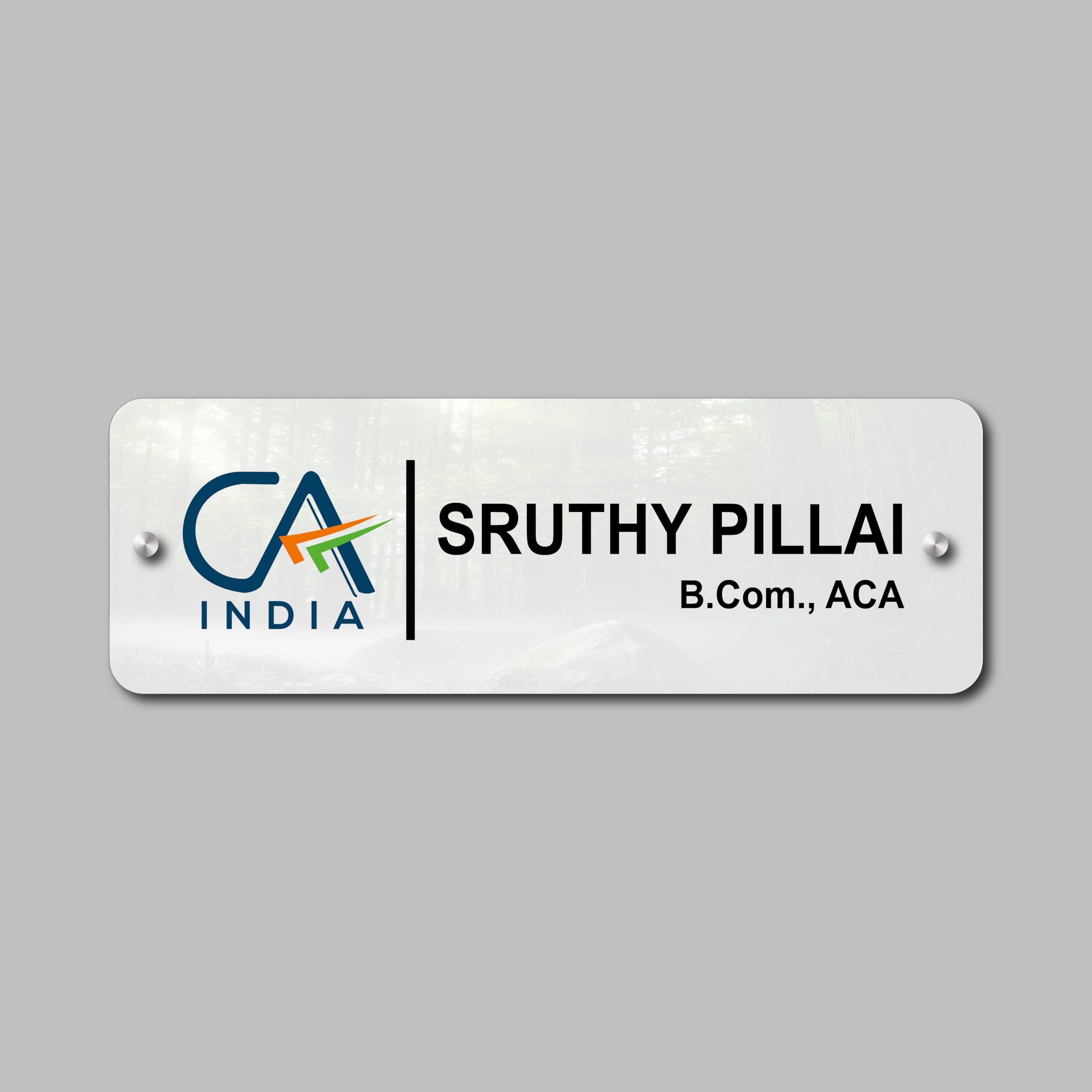 Welcomewallz CA Name Plate Office Entrance | Chartered Accountant Name ...