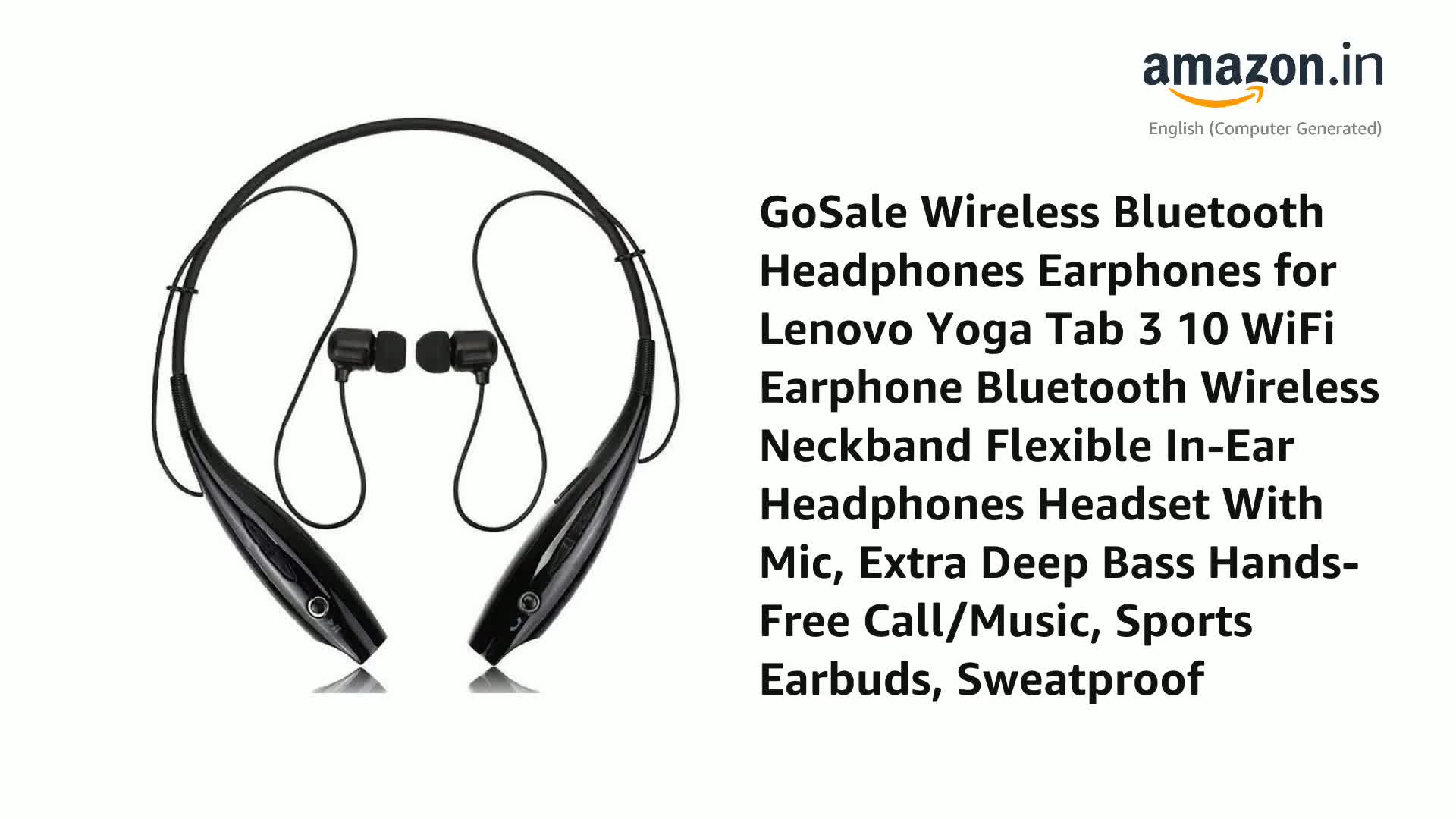 Watch GoSale Wireless Bluetooth Headphones Earphones for Lenovo Yoga ...