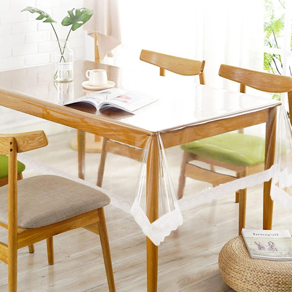 EUBSWA Nappe de Table Transparente 150x150cm, Protection de Table ...