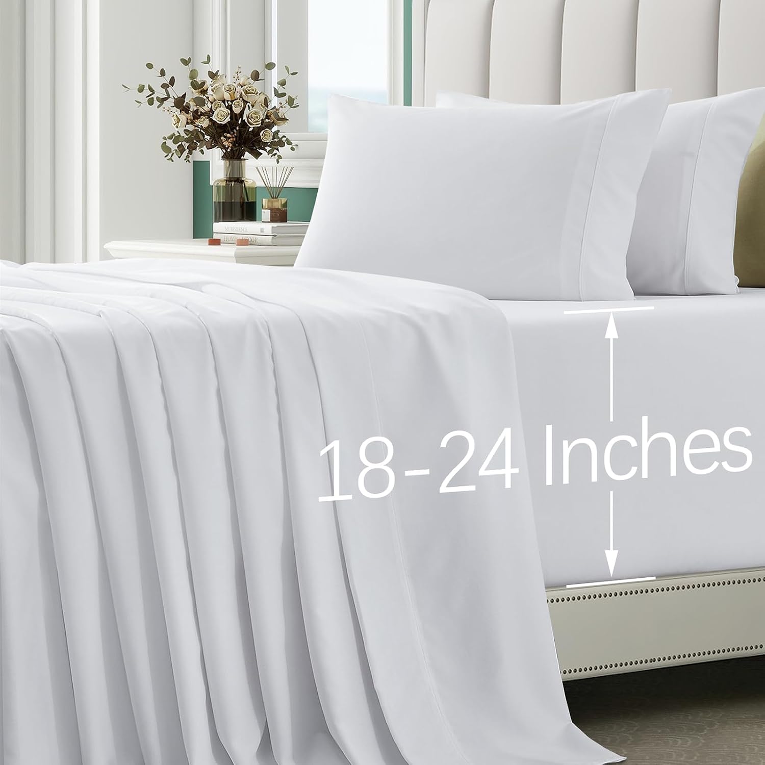 Amazon.com: VACVELT 4pcs Extra Deep Pocket Sheets Full Size, 70% Rayon ...